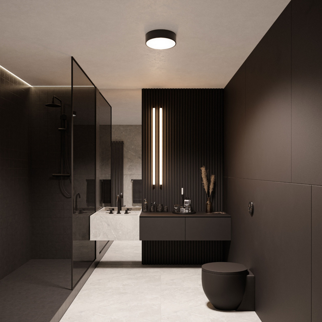 Lampa sufitowa łazienkowa na taras Plafon CLEO 200 IP54 Czarny Lampa sufitowa łazienkowa na taras Plafon CLEO 200 IP54 Czarny